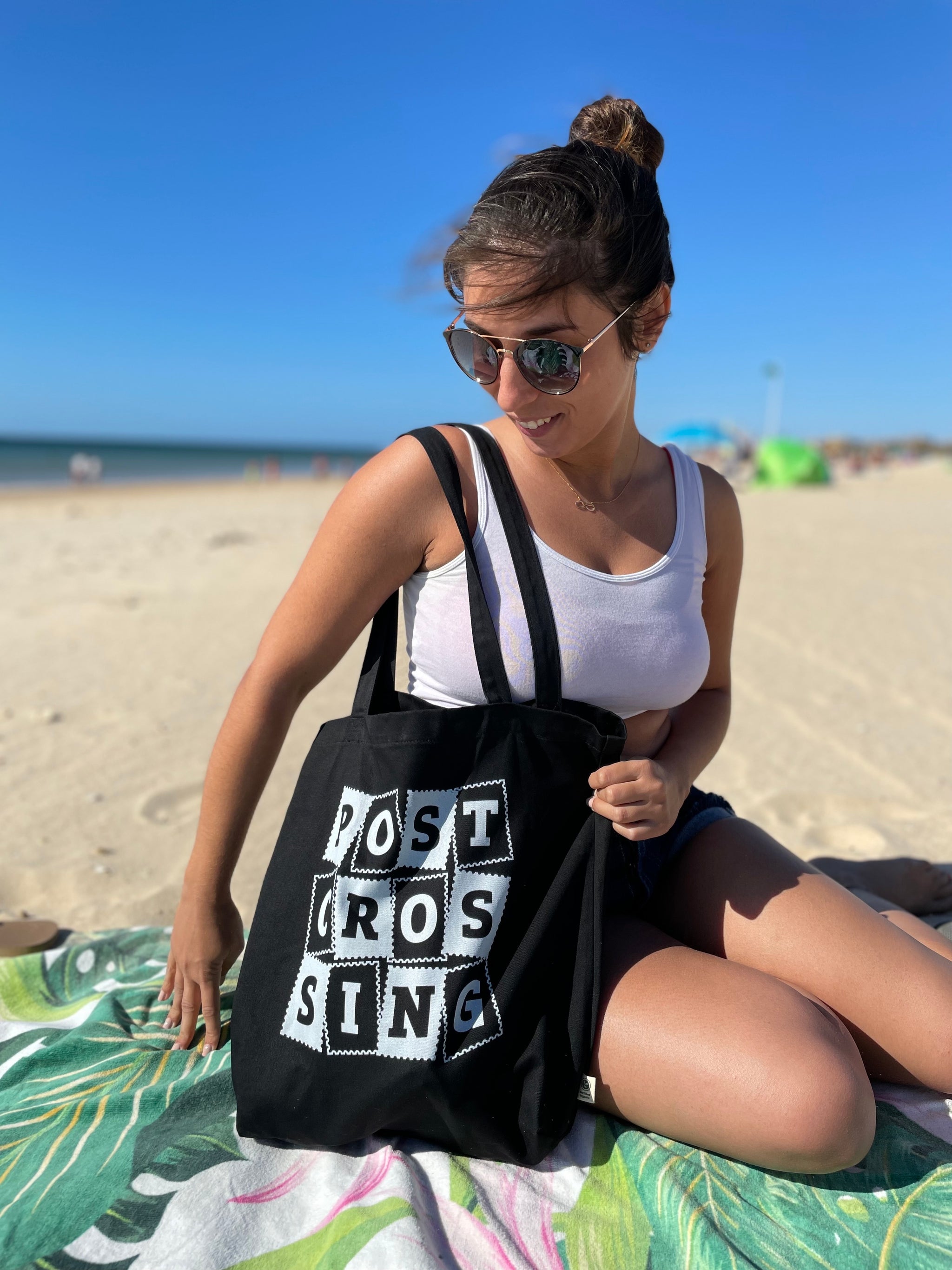 Postcrossing White Logo Tote Bag